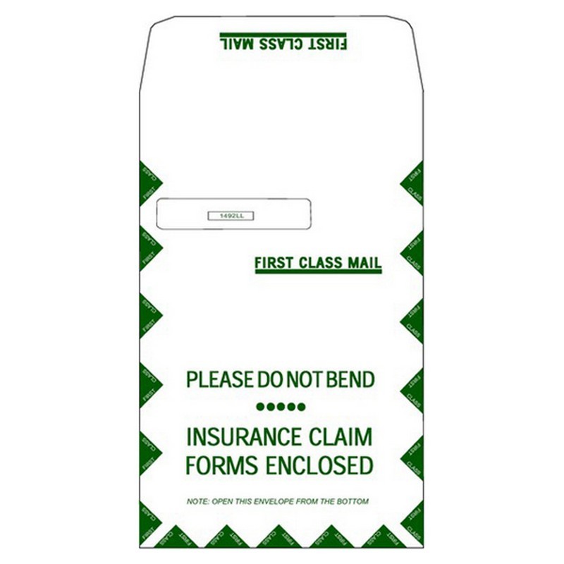 UB-04 9" x 12-1/2" Hospital Claim Form Jumbo Left Window Envelope (500 ...