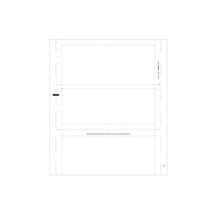 White Presure Seal Form, with Blockout, EZ Fold (Carton of 2,000)