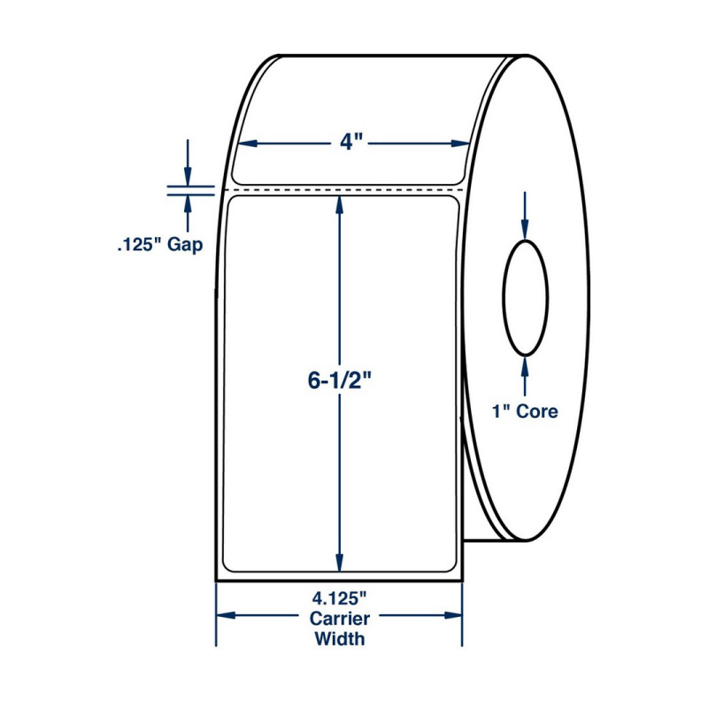 4" X 6.5" Thermal Transfer Labels, 900 Per Roll (4 Rolls Per Carton ...