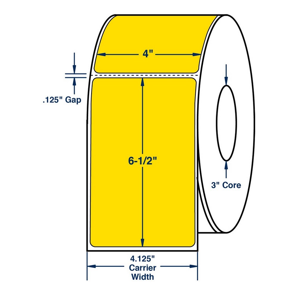 4" X 6.5" Thermal Transfer Labels, 900 Per Roll (4 Rolls Per Carton ...
