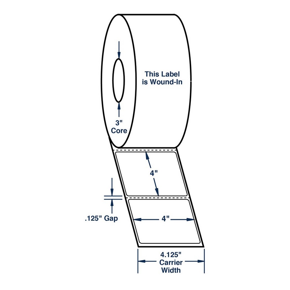 4" X 6.5" Thermal Transfer Labels, 900 Per Roll (4 Rolls Per Carton ...