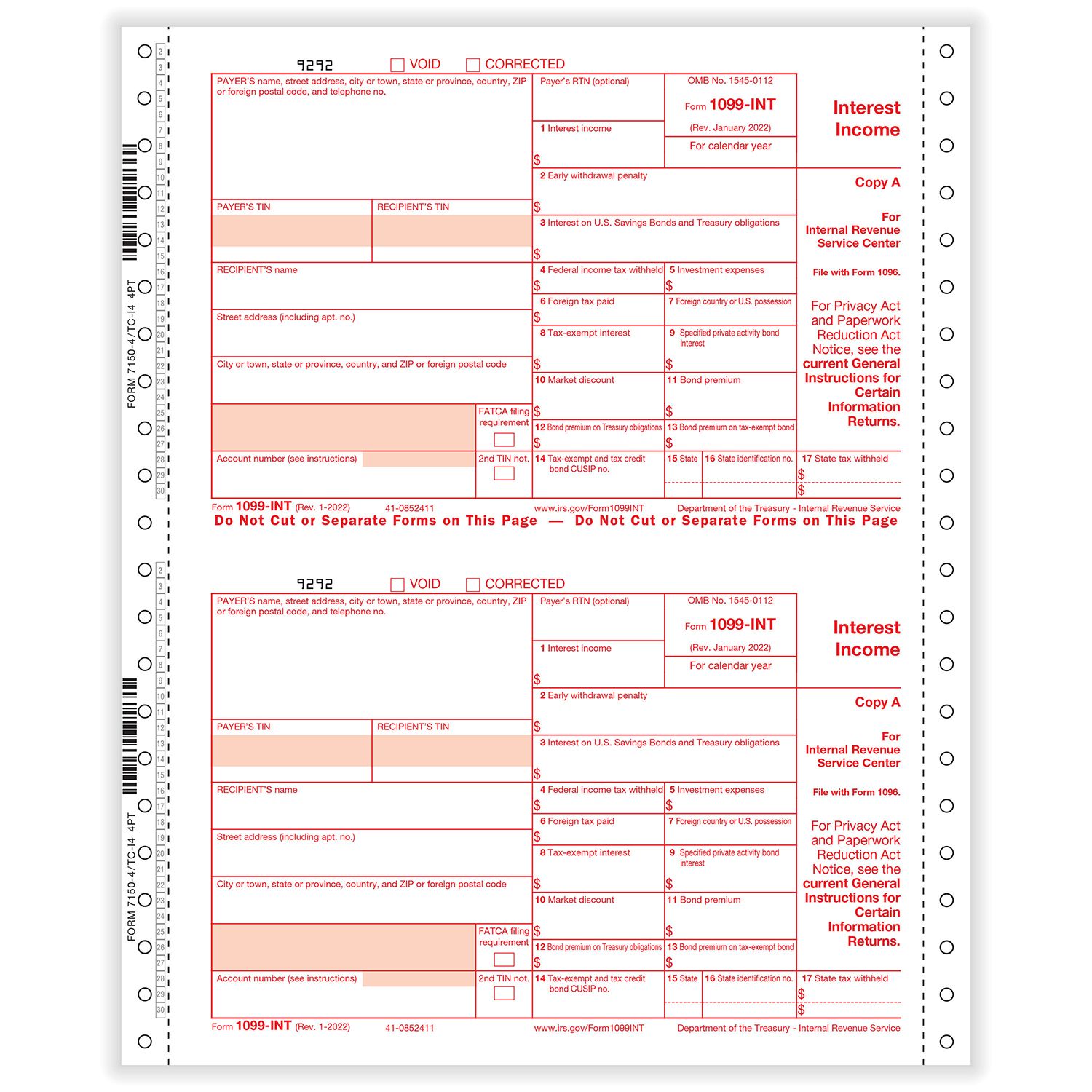 Form 1099 Int Printable - Printable Forms Free Online