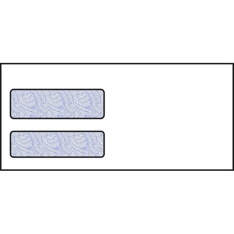4-1/8 x 9 Double Window Envelope- White - 500 ct.