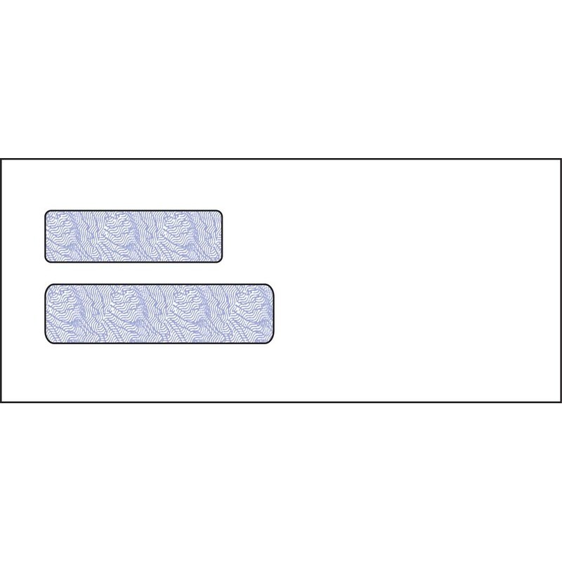 White #10 Double Window Envelopes with Blue Tint – 500/Box