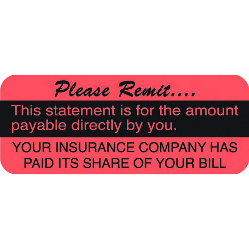 Billing Collection Labels, Fl Red - Please Remit..., 1-7/8" X 3/4 ...