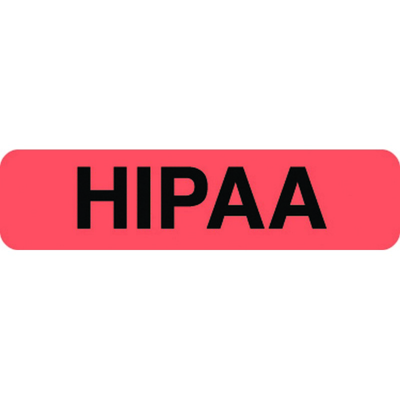 HIPAA Labels, HIPAA - Fl Red, 1-1/4" X 5/16" (Roll of 500)