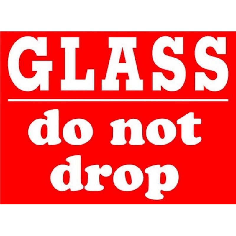 3" x 4" Glass Do Not Drop Labels (500 per Roll)