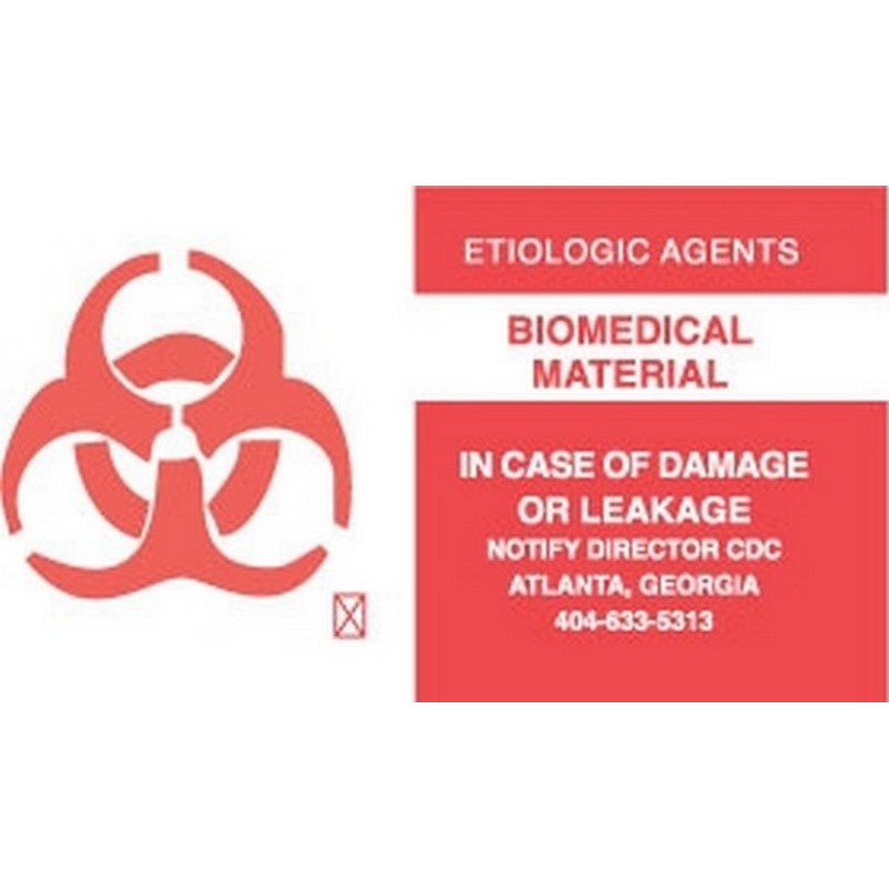 2" x 4" Biomedical Material Labels (500 per Roll)