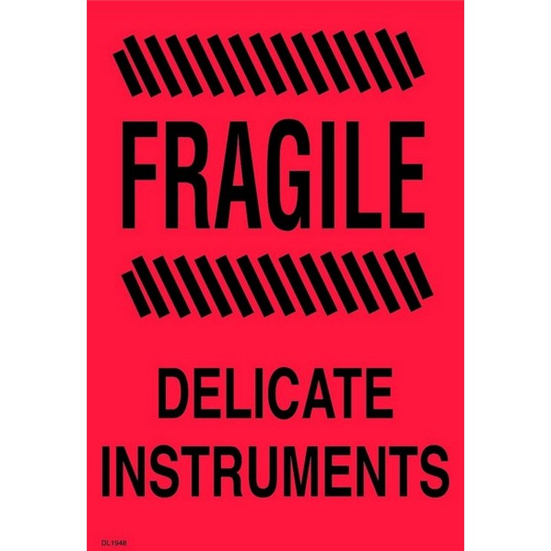 4" x 6" Fragile Delicate Instrument Labels (500 per Roll)