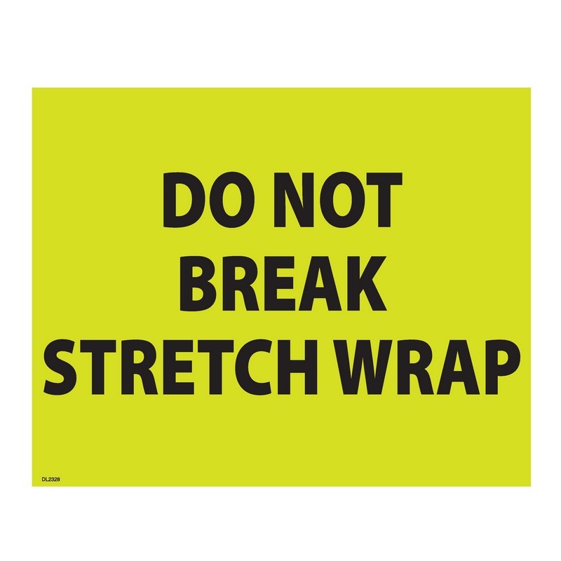 8" x 10" Do Not Break Stretch Wrap Labels (250 per Roll)