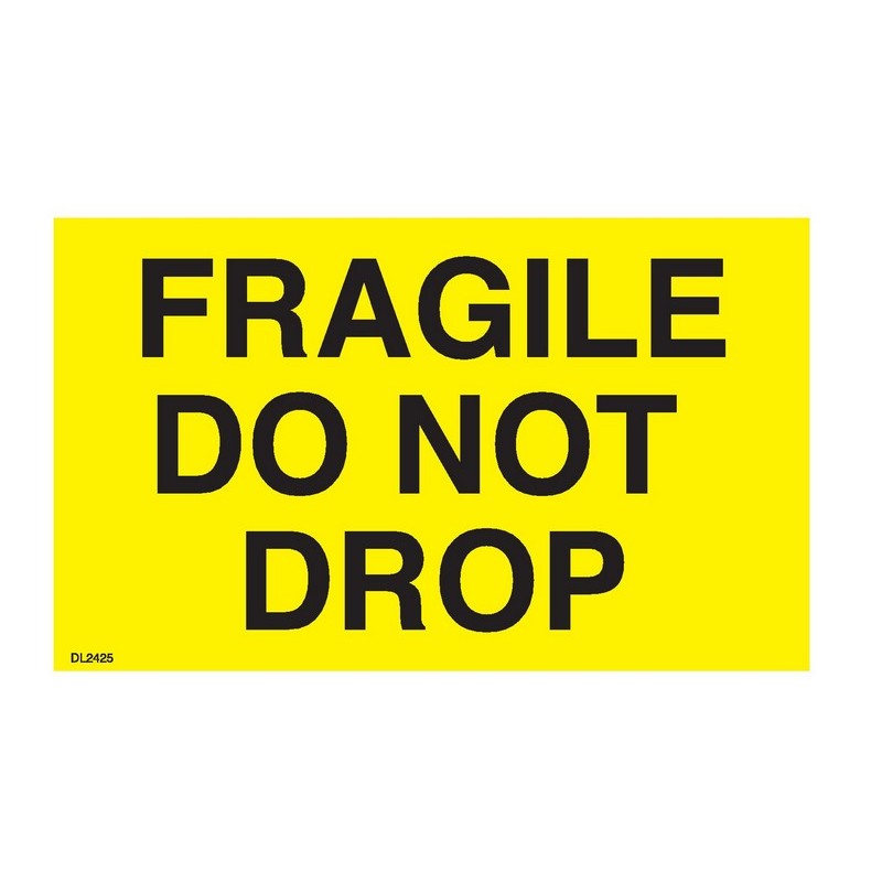 Fragile Do Not Drop Labels - 3" x 5" - 500 Per Roll