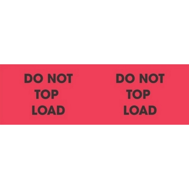 3" x 10" Red Do Not Top Load Labels (500 per Roll)