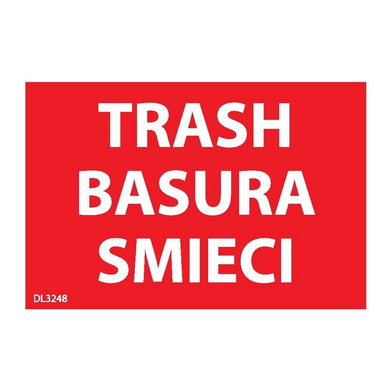 2" x 3" Trash basura smieci labels (500 per Roll)