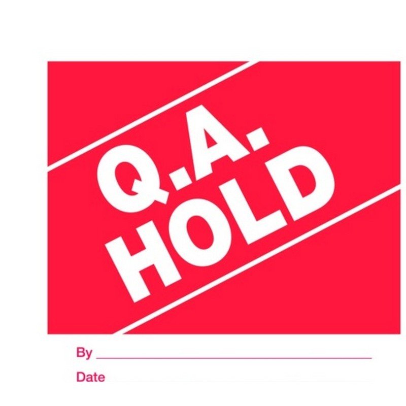 4" x 4" Q.A. Hold Labels (500 per Roll)
