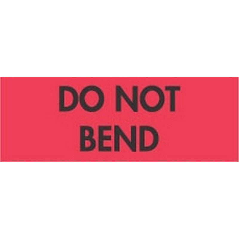 Do Not Bend Labels/Stickers Fluorescent Red 500 Labels Per Roll 2 x 3 1 ...