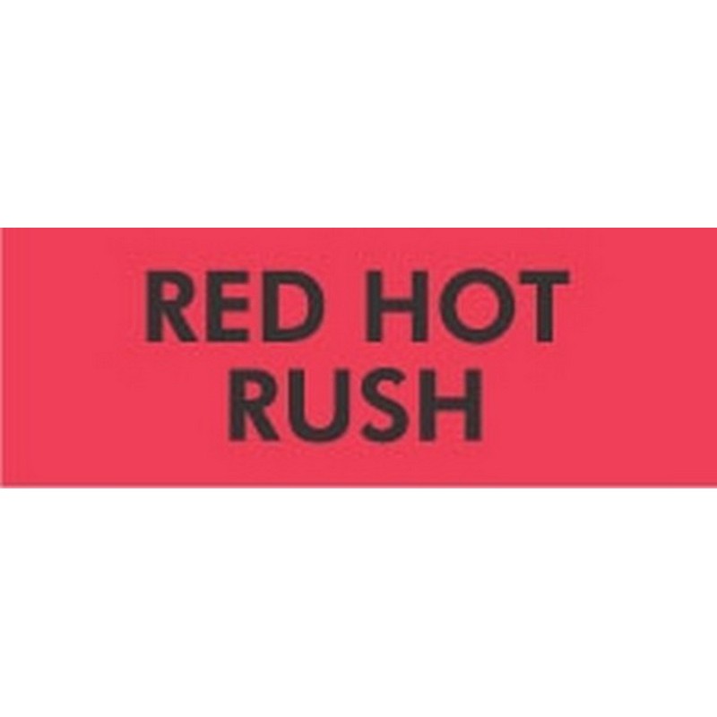 2" x 3" Red Hot Rush Labels (500 per Roll)