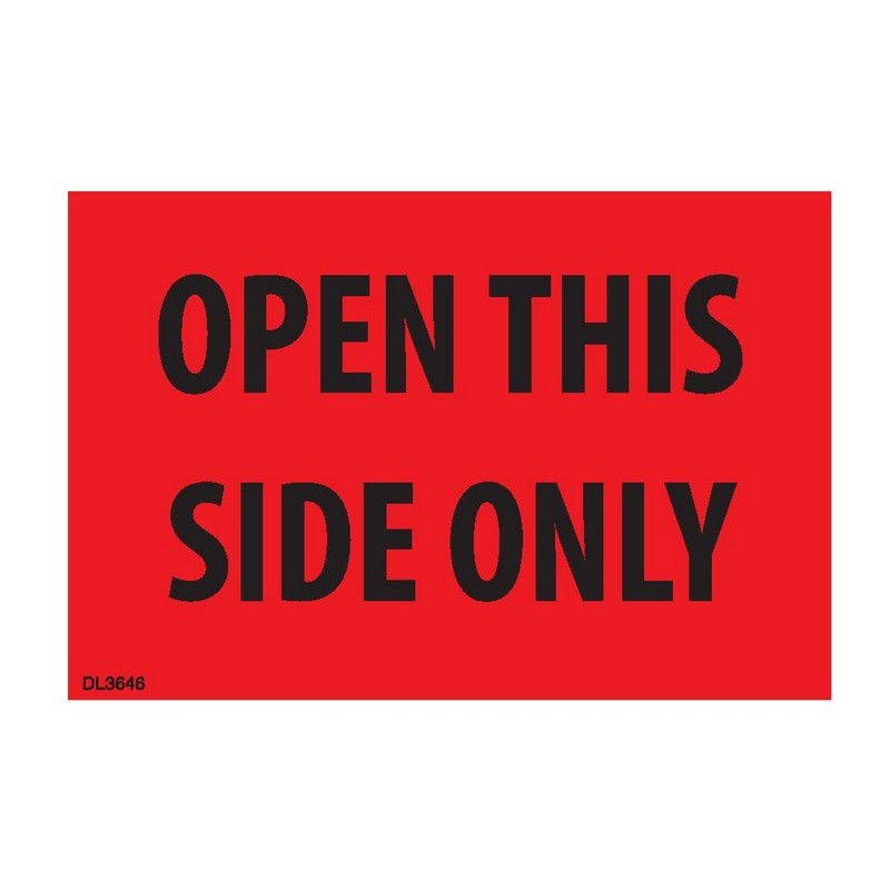 2" x 3" Open this side only labels (500 per Roll)