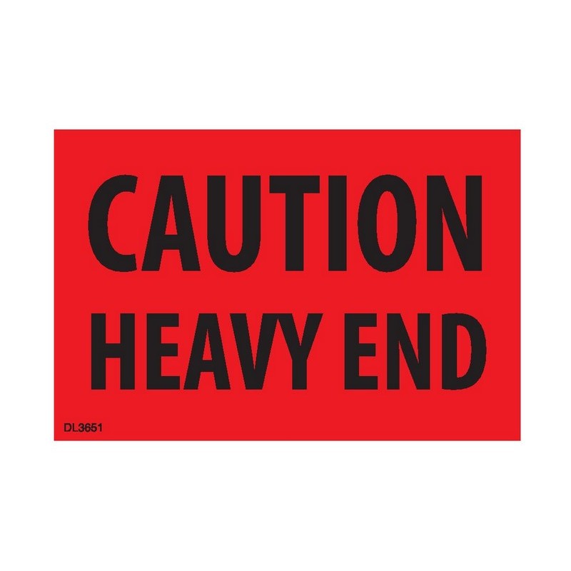 2" x 3" Caution heavy end labels (500 per Roll)