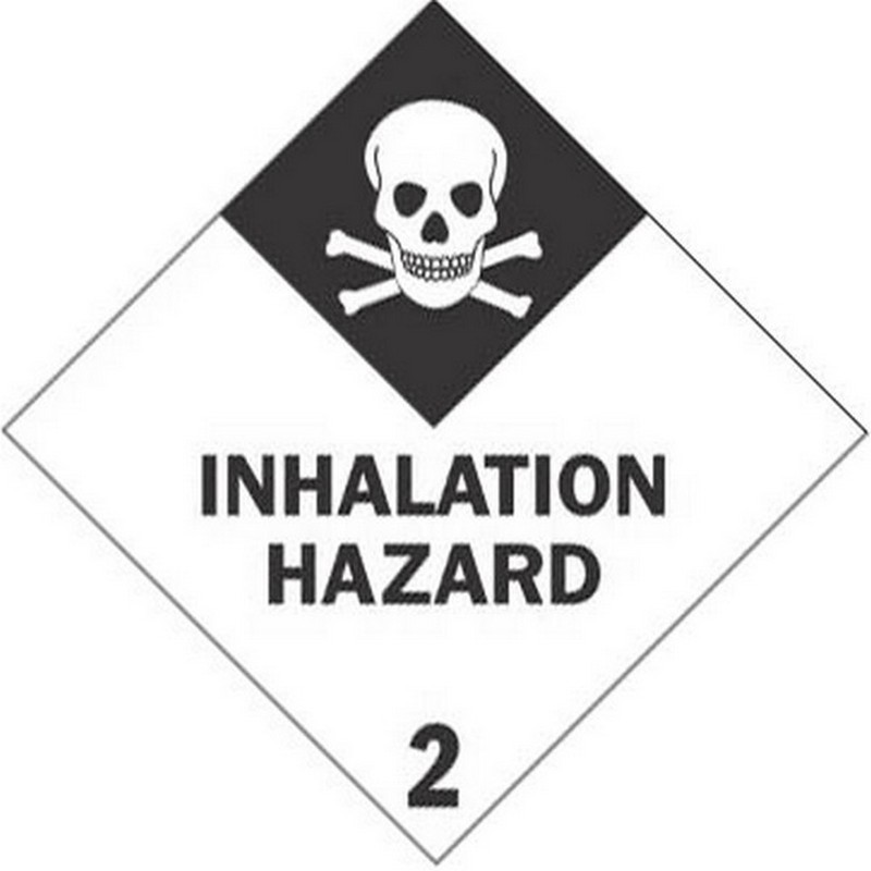4" x 4" Inhalation Hazard D.O.T. Class 2 Hazard Labels (500 per Roll)