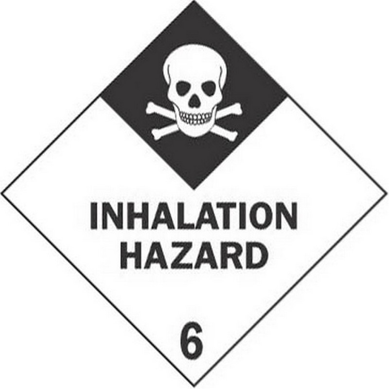 4" x 4" Inhalation Hazard D.O.T. Class 6 Hazard Labels (500 per Roll)