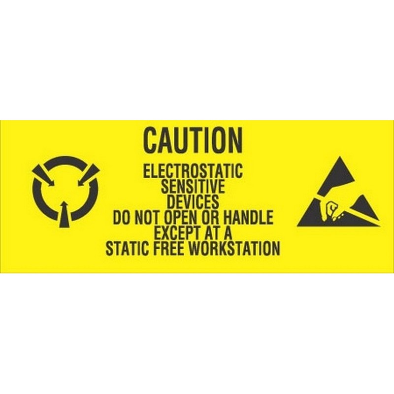 1" x 2-1/2" Caution Electrostatic Sensitive Devices Labels (500 per Roll)