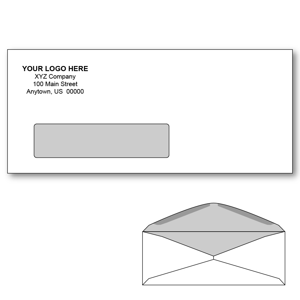 Custom Printed #10 Window Envelopes w/Black Tint (Box of 1000)