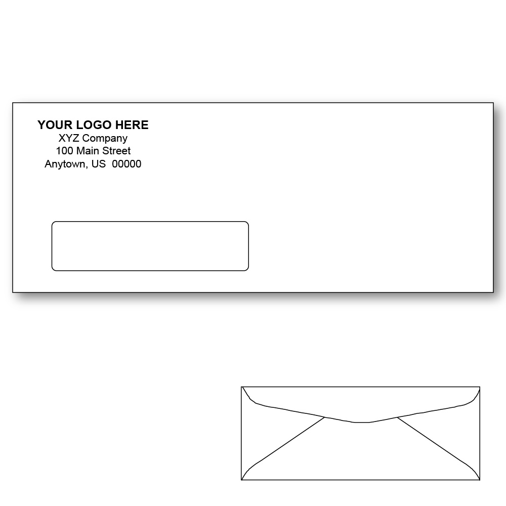 Custom Printed #12 White Window Envelopes, 24 lb. (Box of 500)