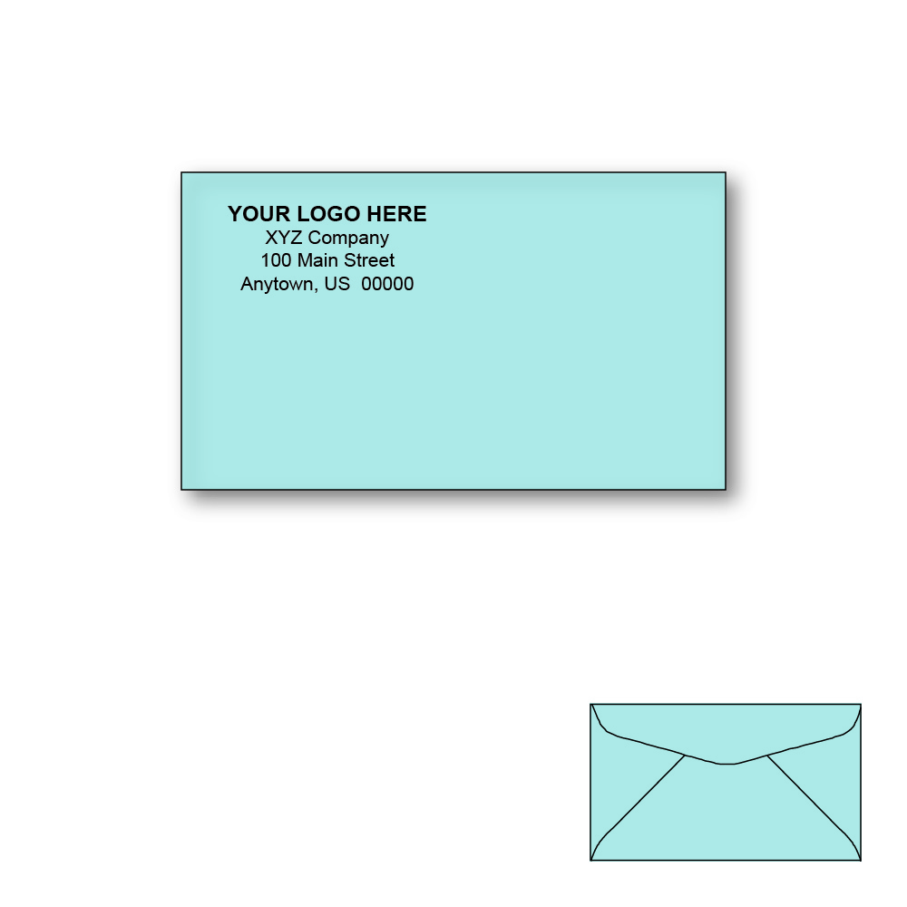 Custom Printed #6-1/4 Blue Envelopes, 3-1/2" x 6" Blue Wove, 24 lb ...