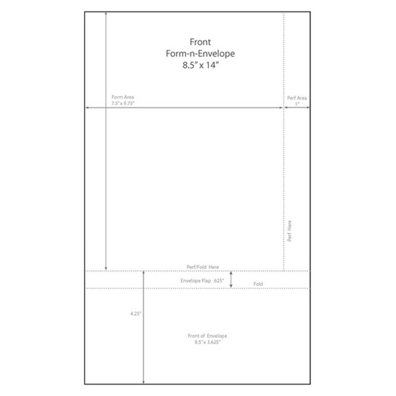 8-1/2" x 14" Blank Memo Size Form-N-Envelope, Detached w/ Tear off ...