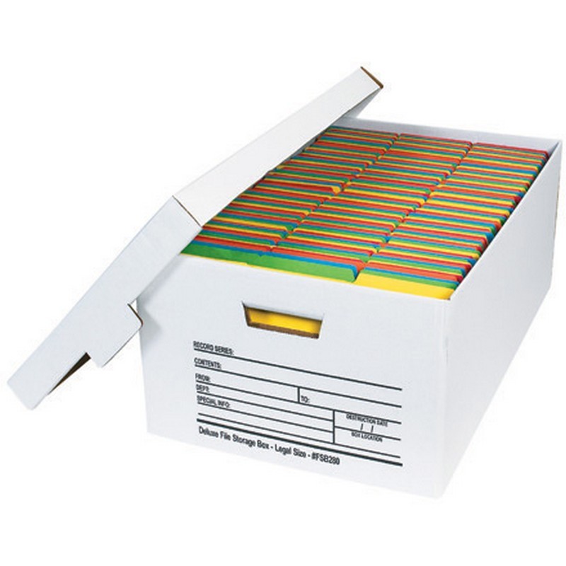 Legal Size Deluxe File Storage Boxes with Lids (Box of 12)