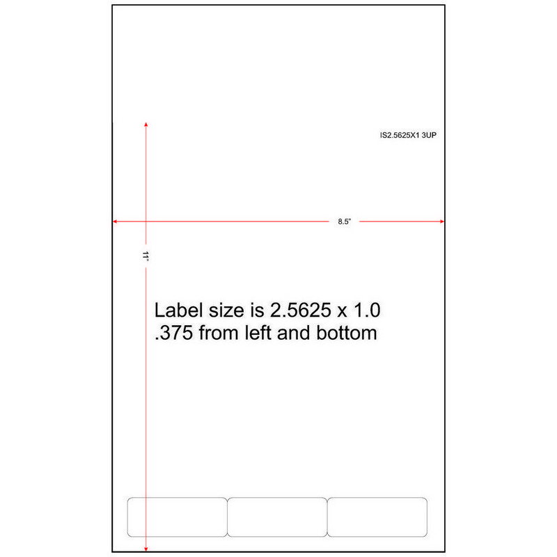 2-9/16" x 1" (2.5625" x 1") Integrated Laser Label Form Legal Size ...