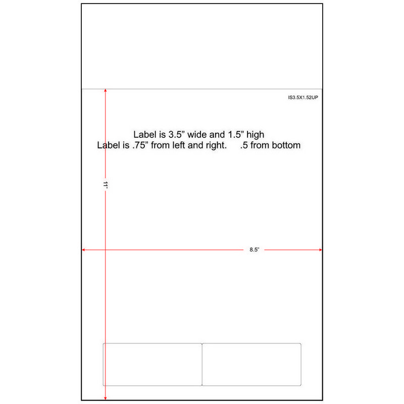3-1/2" x 1-1/2" (3.5" x 1.5") Integrated Laser Label Form Legal Size ...