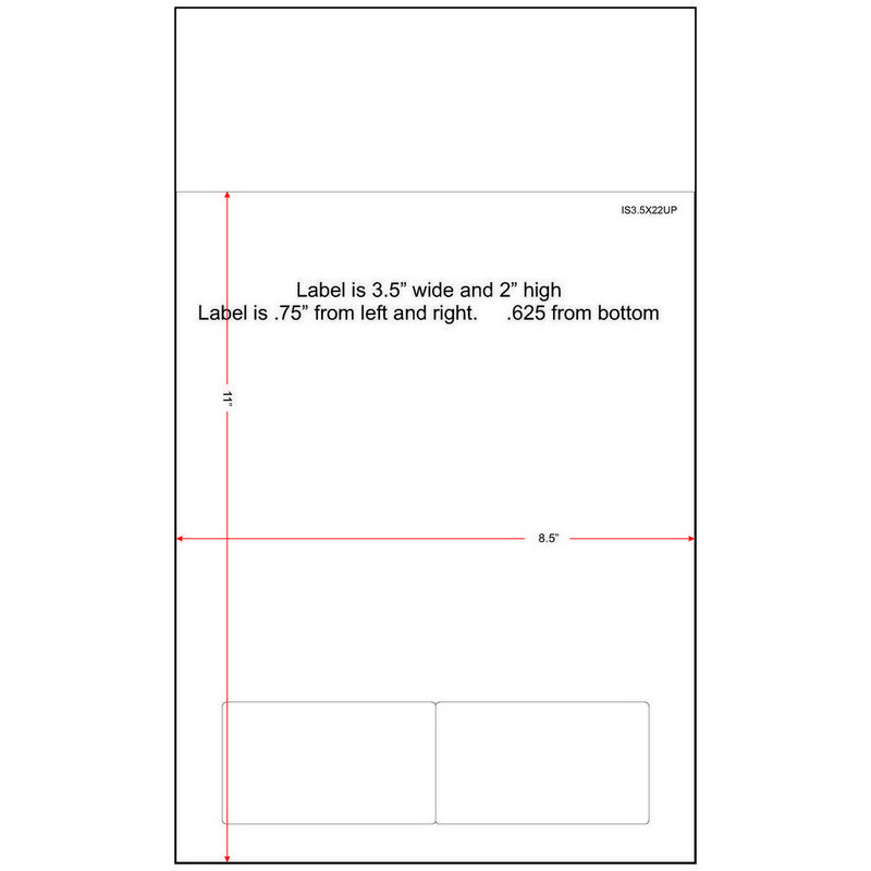 3-1/2" x 2" (3.5" x 2") Integrated Laser Label Form Legal Size Sheets ...