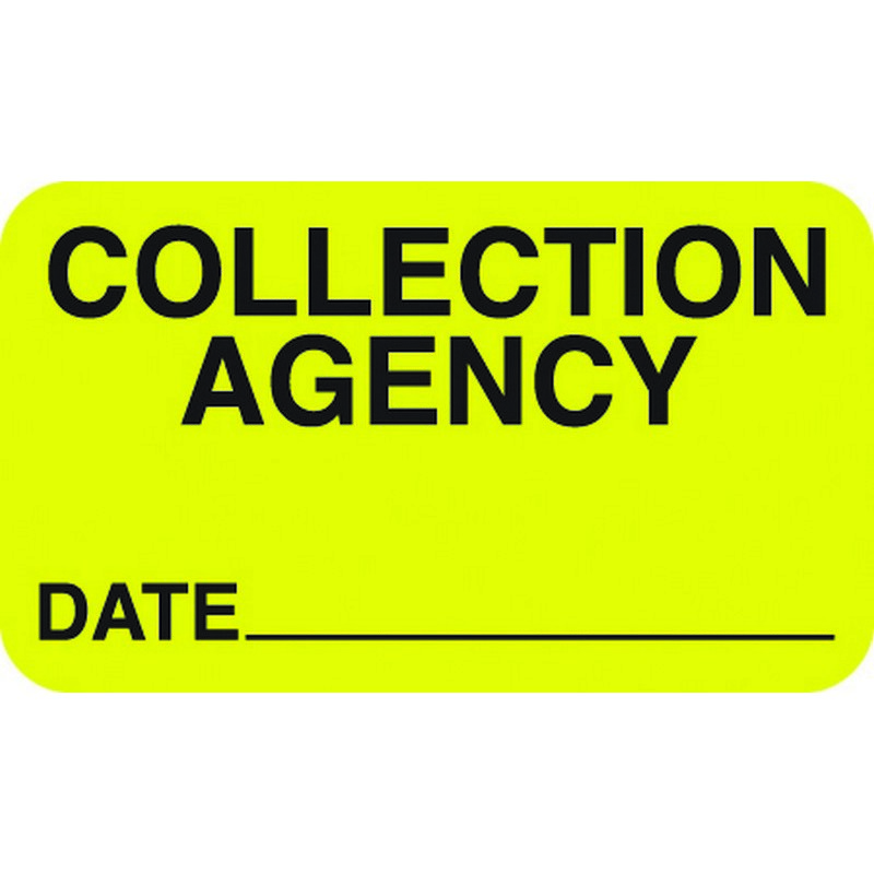 Billing Collection Labels, Fl Chartreuse - COLLECTION AGENCY DATE___, 1 ...