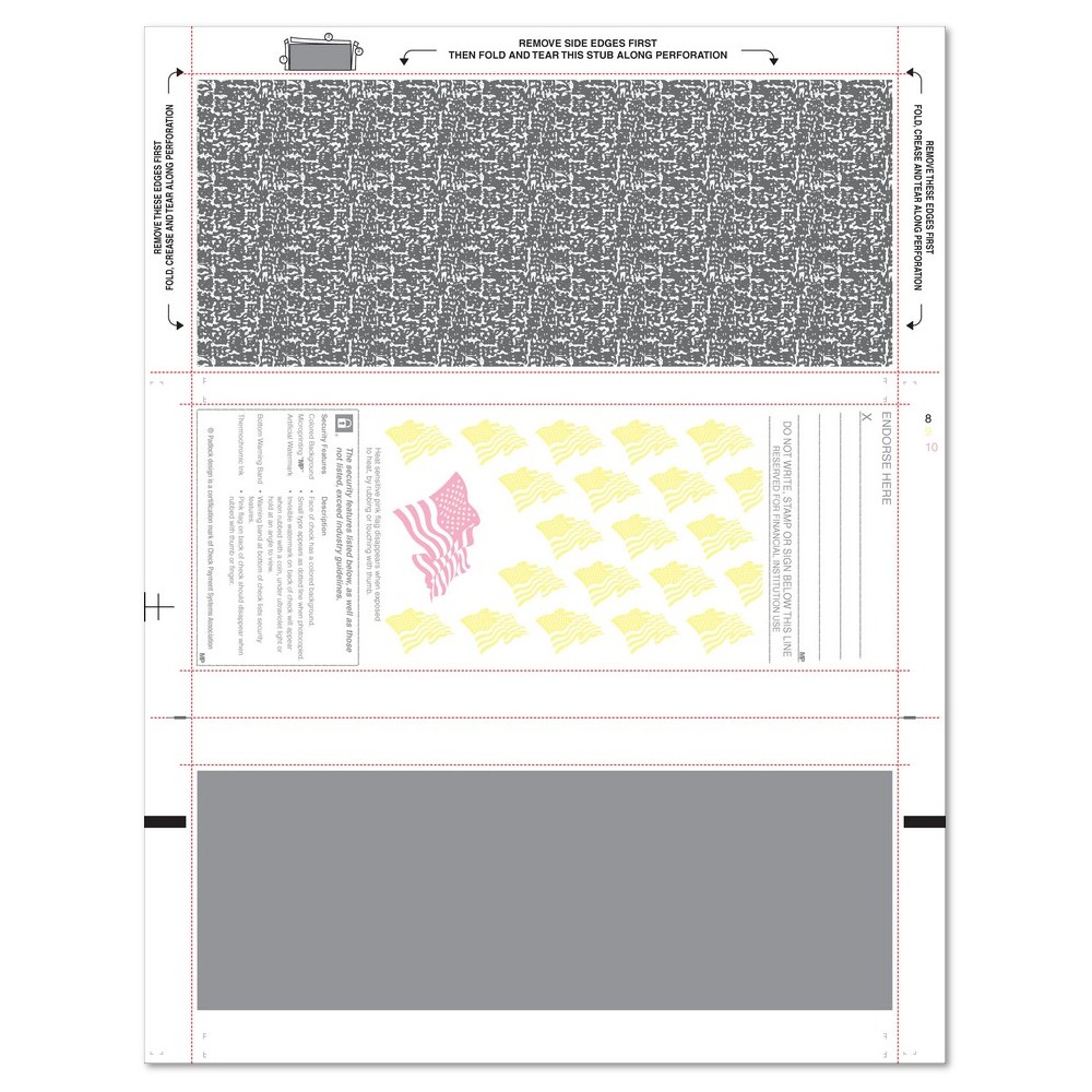 8-1/2" x 11" Z Fold Check Green (Box of 2000)