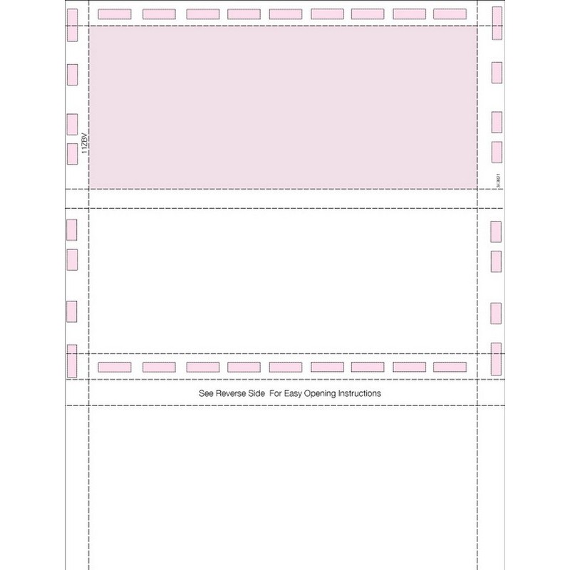 8-1/2" x 11" Z Fold Check Maroon - Basic Security Paper (Carton of 1000)