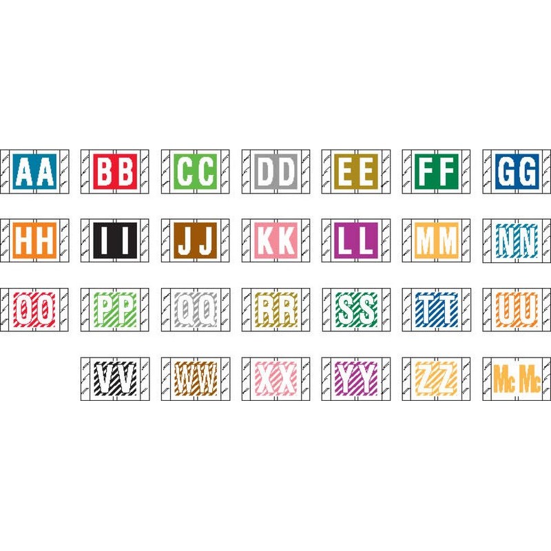 Tabbies Compatible Alpha Labels, Laminated Stock, 1" X 1-1/2 ...