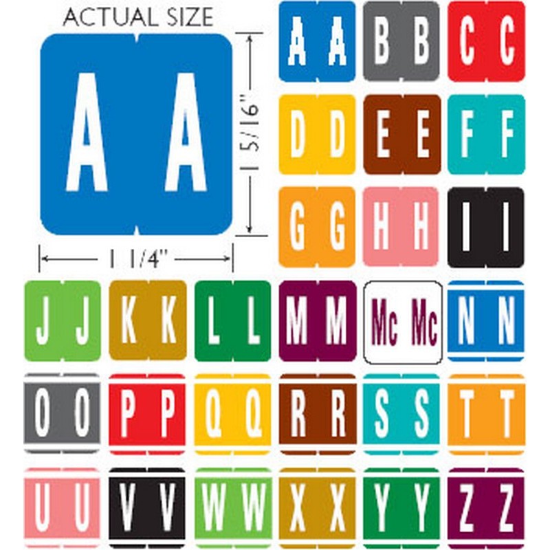 GBS Compatible Alpha Labels, Laminated Stock, 1-5/16" X 1-1/4 ...
