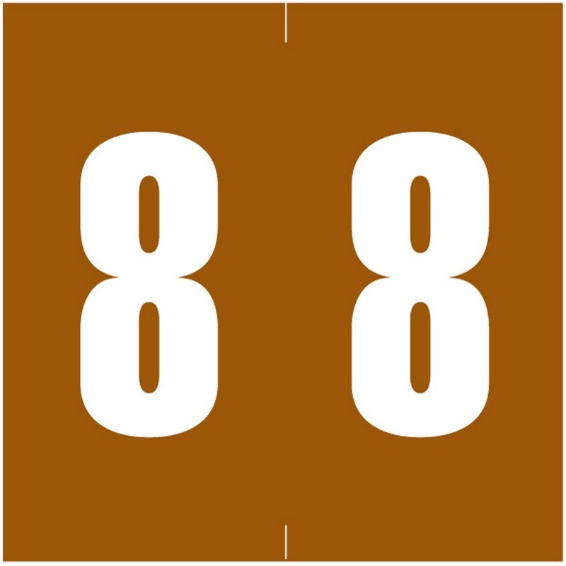 Iec/Afv Compatible Numeric "8" Labels, Laminated Stock, 1-7/8" X 1-7/8 ...