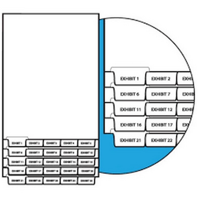 1/5th Collated Legal Index Divider Sets, Letter Size Bottom Tab, 1/5th ...