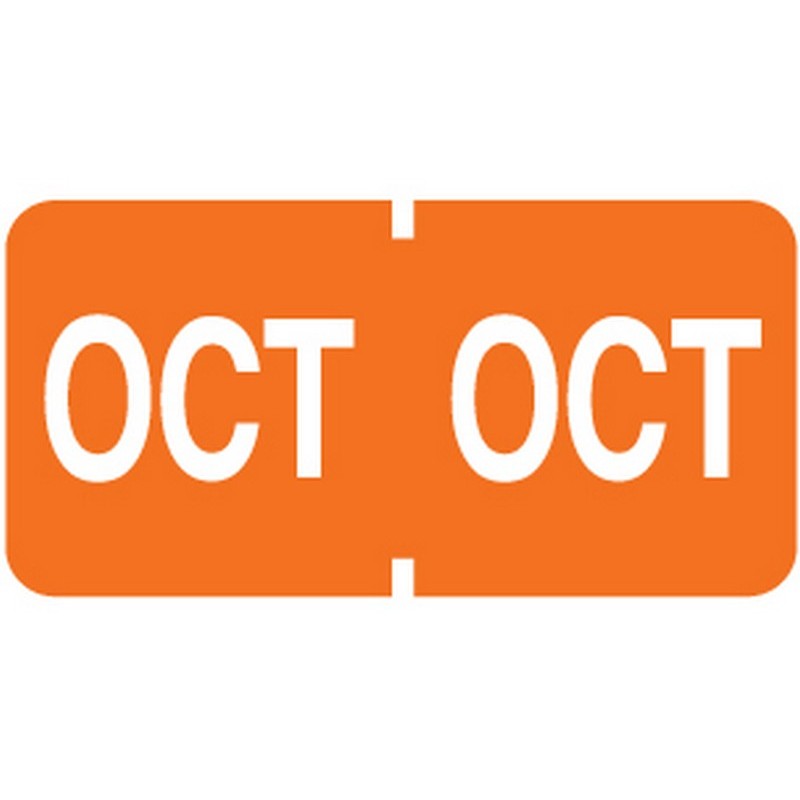 Tab Compatible "Oct" Month Labels, Vinyl Kimdura Stock, 1" X 1/2 ...