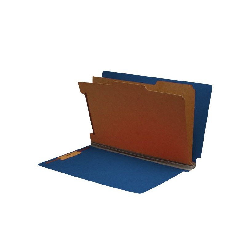Royal Blue Type III Pressboard Classification Folders, Full Cut END TAB ...