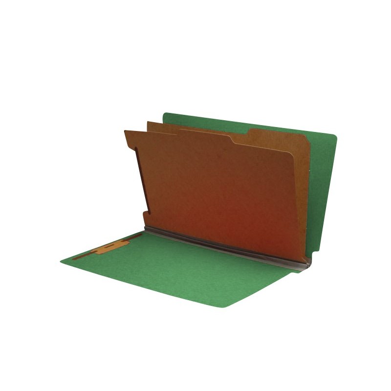 Moss Green Type III Pressboard Classification Folders, Full Cut END TAB ...