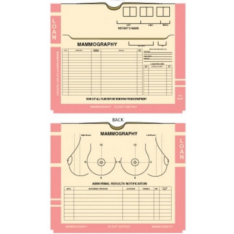 11 pt Manila Printed Mammogram Jacket (Box of 200)