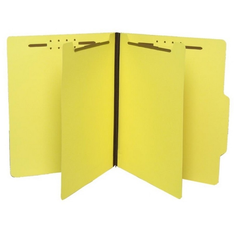SJ Paper Economy Classification Folders, Letter, Six-Section, Yellow ...