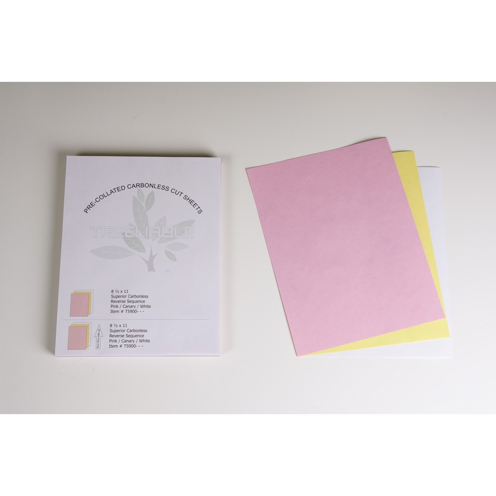 3-Part Reverse Sequence Pink / Canary / White Pre-Collated Carbonless ...