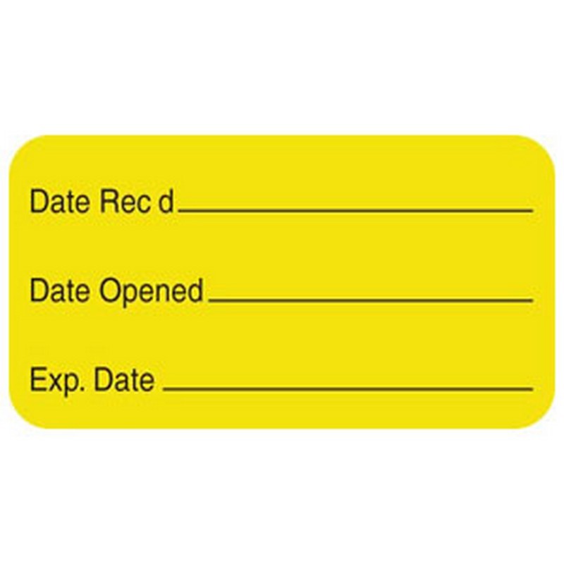 Date Open Record 1-5/8" x 7/8" Fl-Yellow Label (Roll of 560)