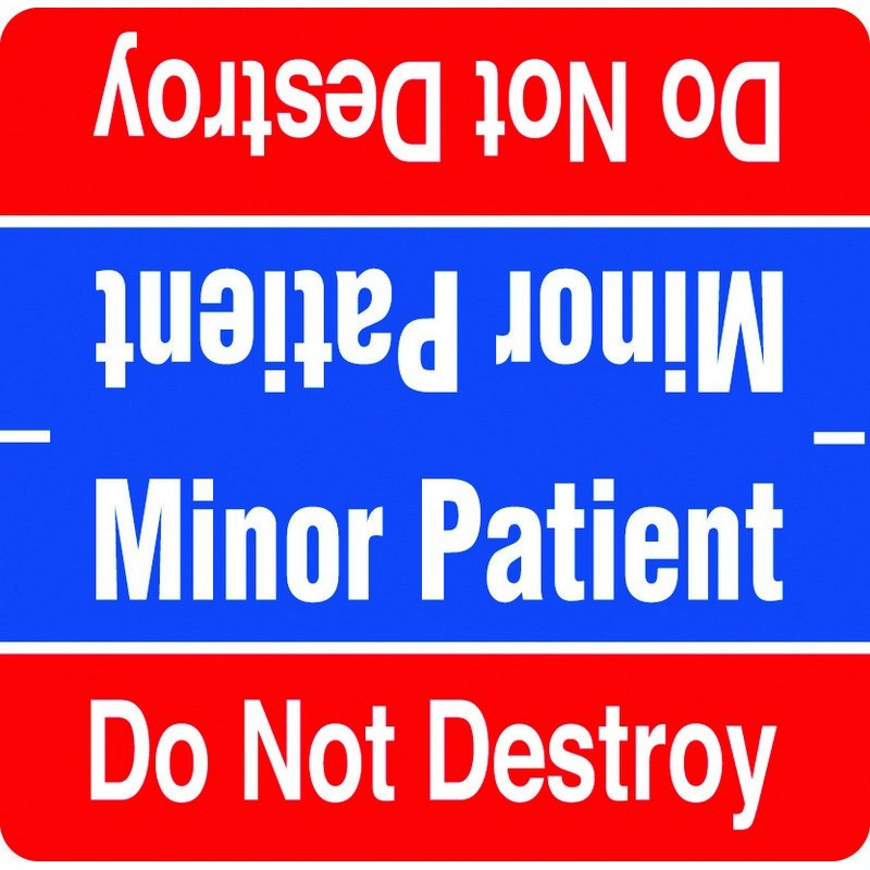 Chart Labels, Minor Patient Do Not Destroy - Red, White, and Blue, 1-7/ ...